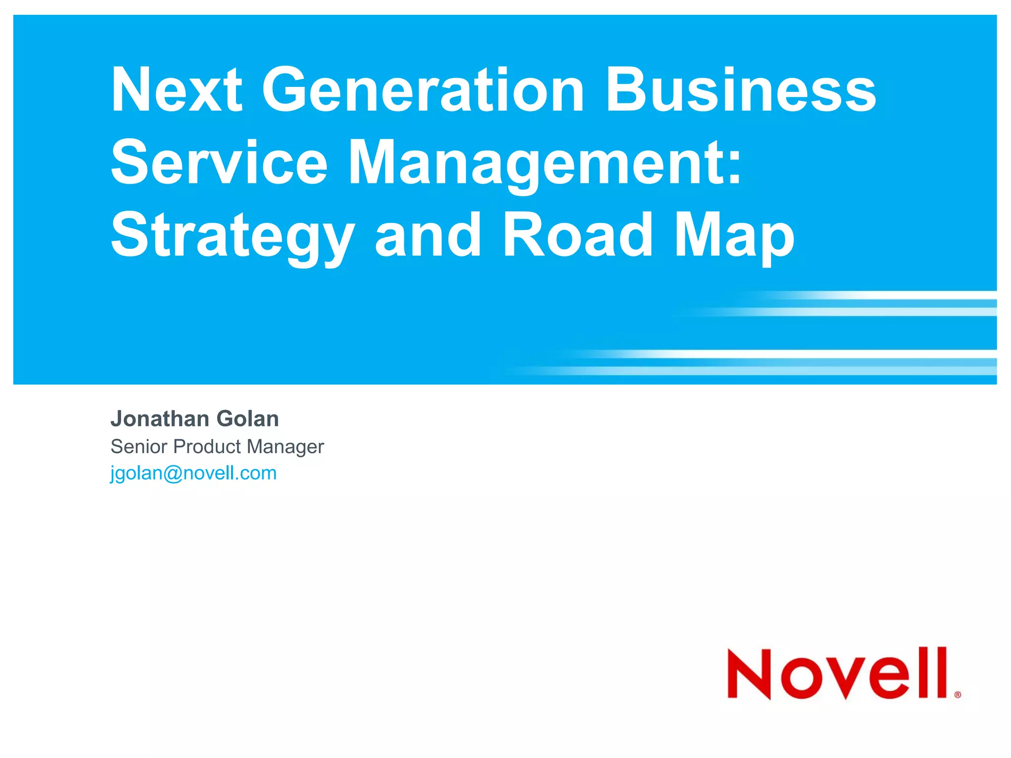 Next Generation Business Service Management: Strategy and Roadmap | PDF