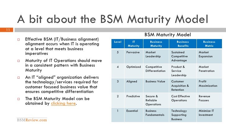 BSM Review 2011 BSM Maturity Benchmark Study