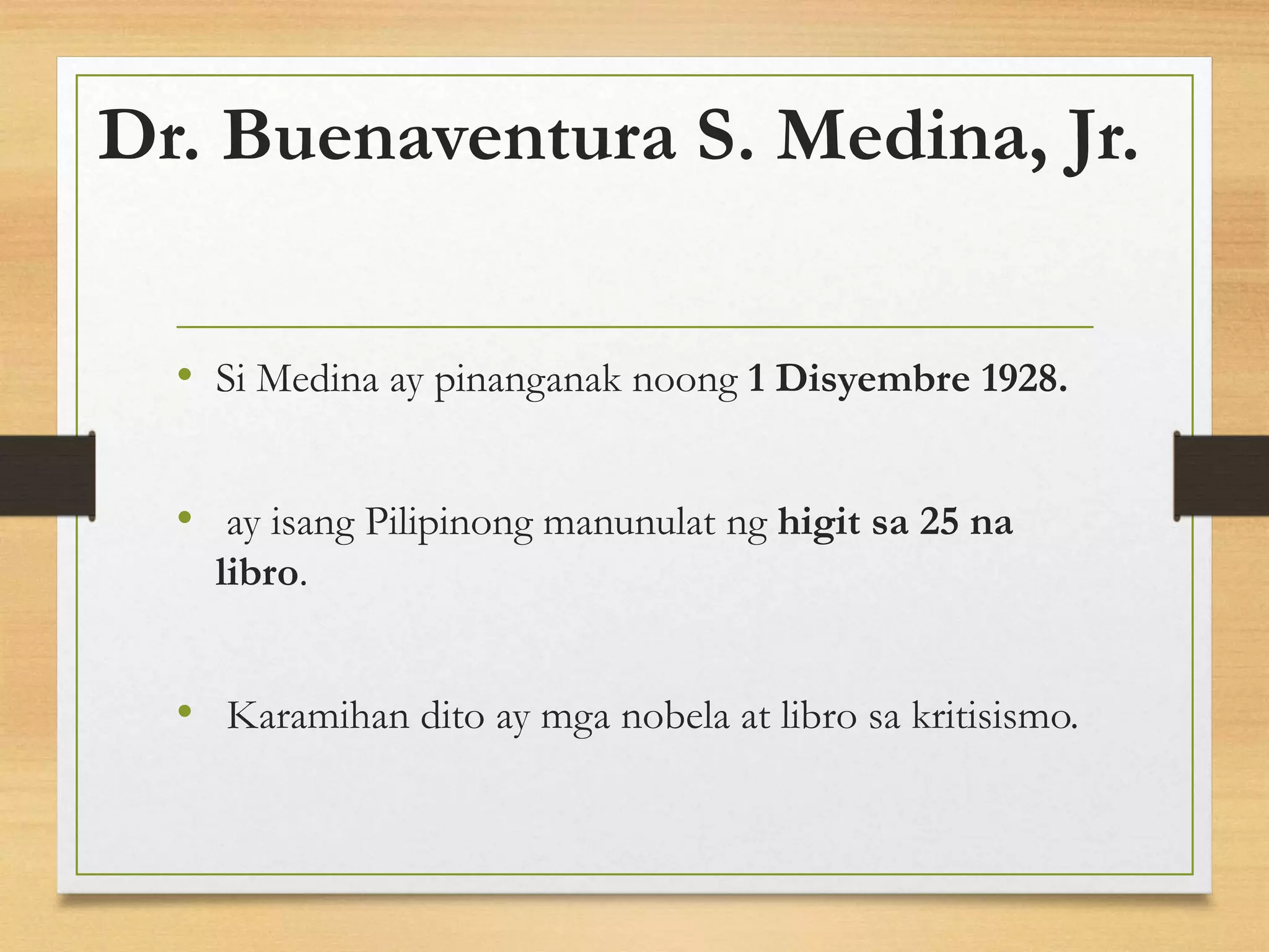 Benjamin Pascual & Buenaventura S. Medina | PPTX