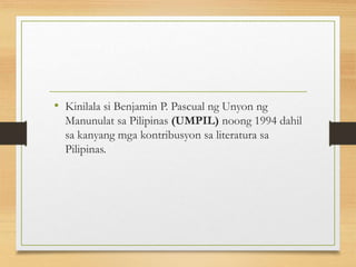 Benjamin Pascual & Buenaventura S. Medina | PPTX