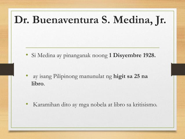 Benjamin Pascual & Buenaventura S. Medina | PPTX