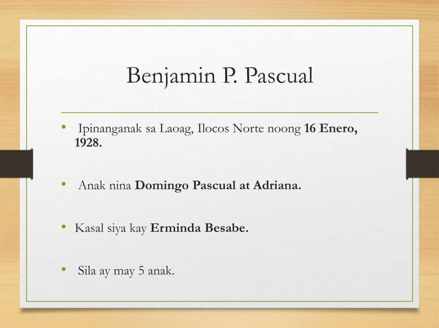 Benjamin Pascual & Buenaventura S. Medina | PPTX