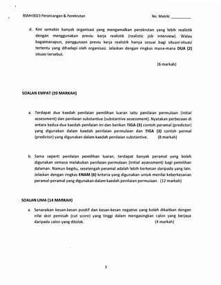 Bsmh 3023 past year1 | PDF