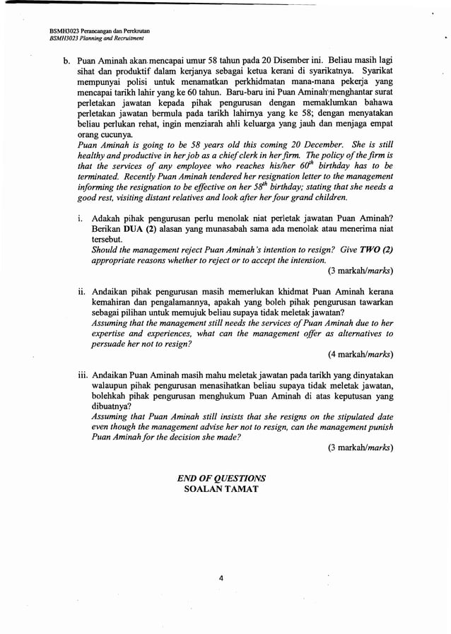 Bsmh 3023 past year3 | PDF