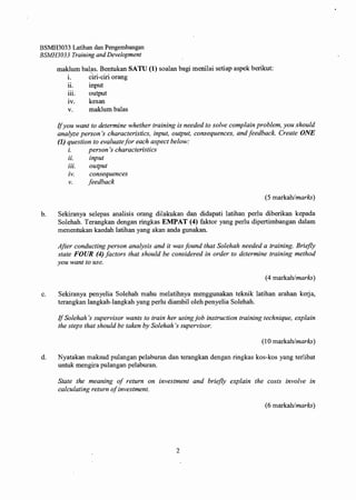 Bsmh 3033 past year 3 | PDF