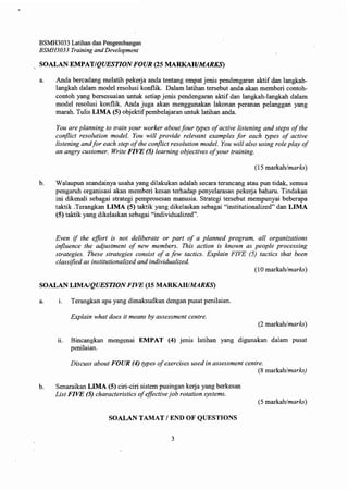 Bsmh 3033 past year 3 | PDF