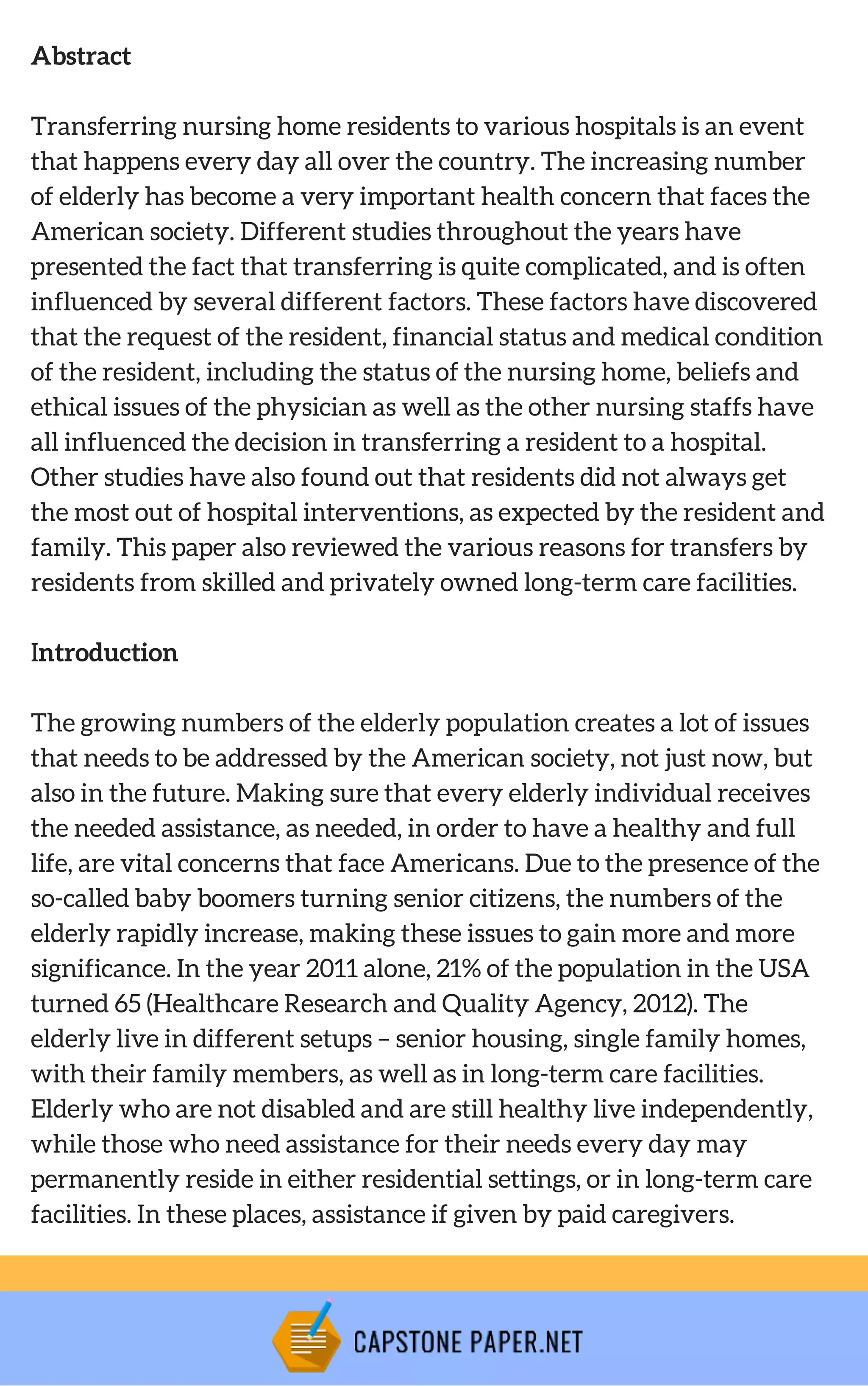 BSN Capstone Paper Sample | PDF