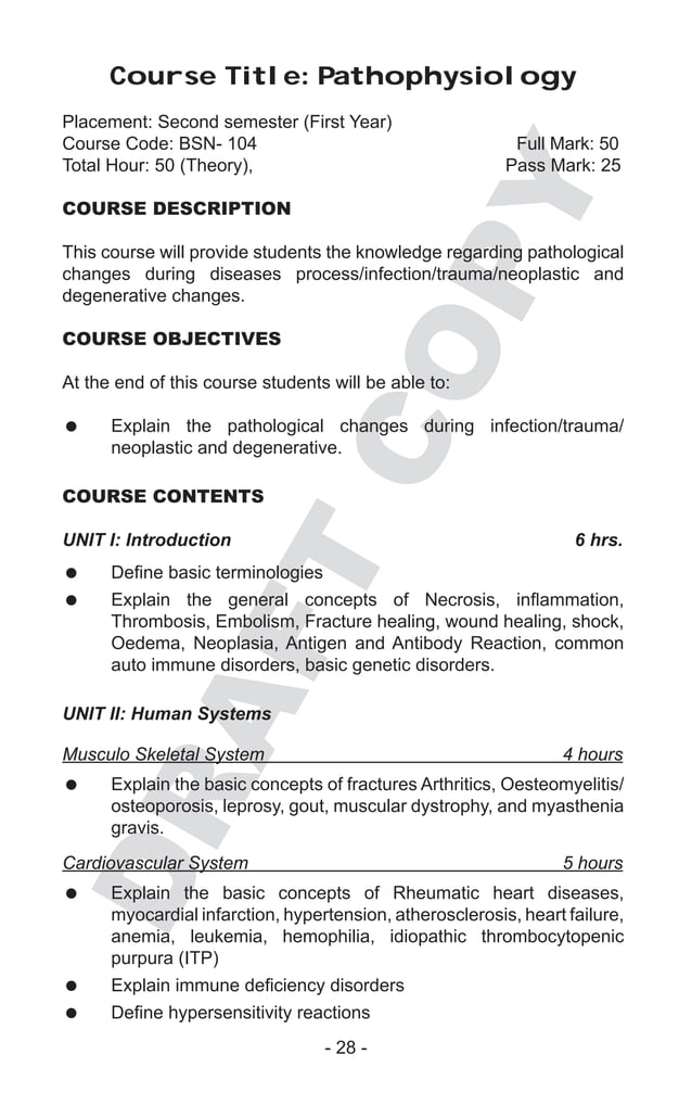 BSc Nursing Syllabus of Nepal Updated | PDF