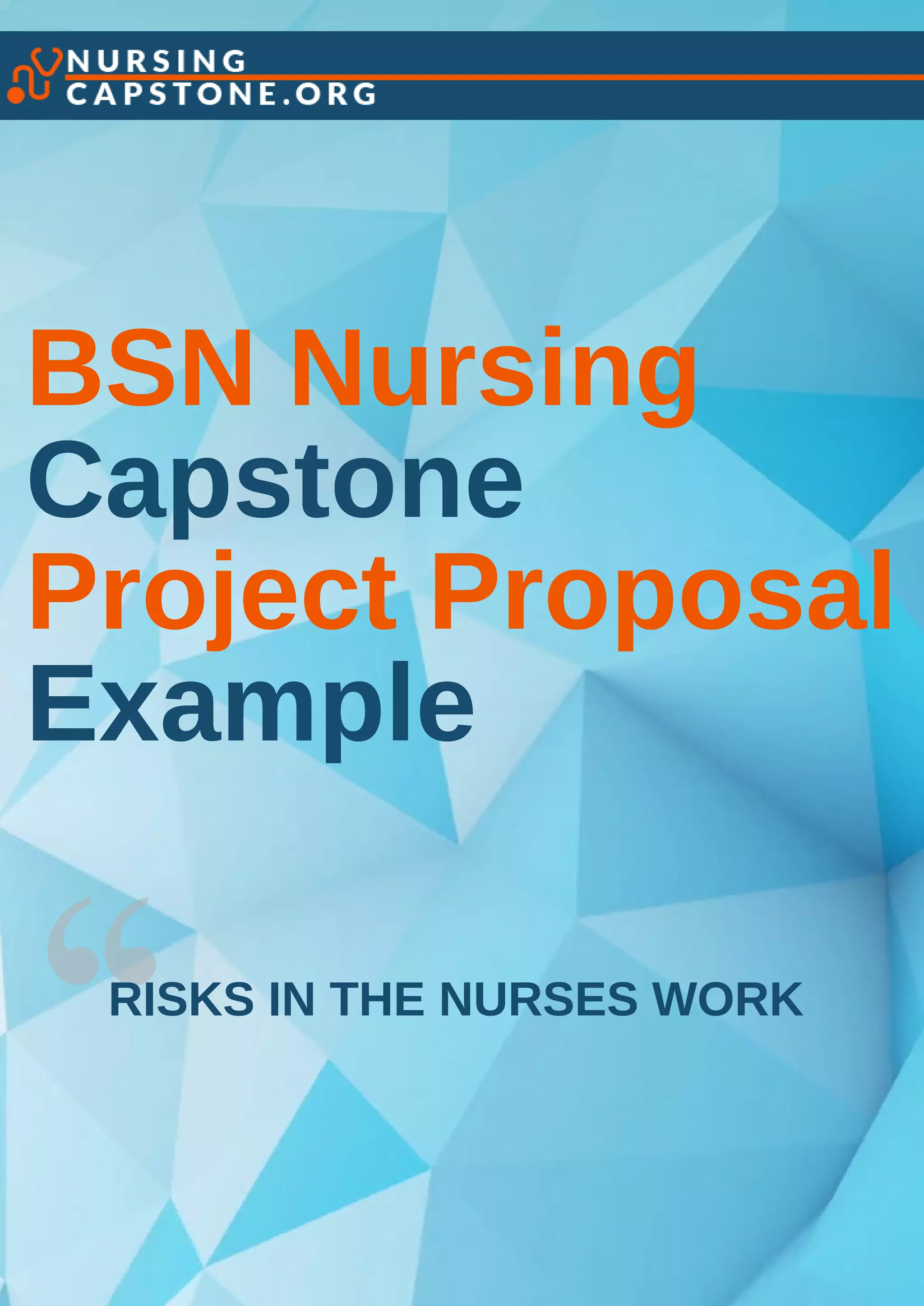 BSN Nursing Capstone Project Proposal Example | PDF