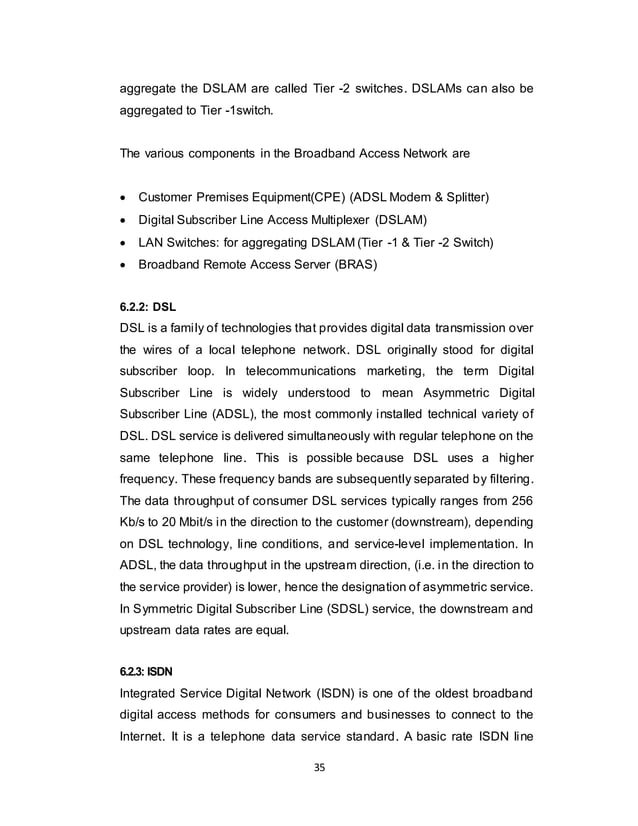 BSNL Training Report | DOCX
