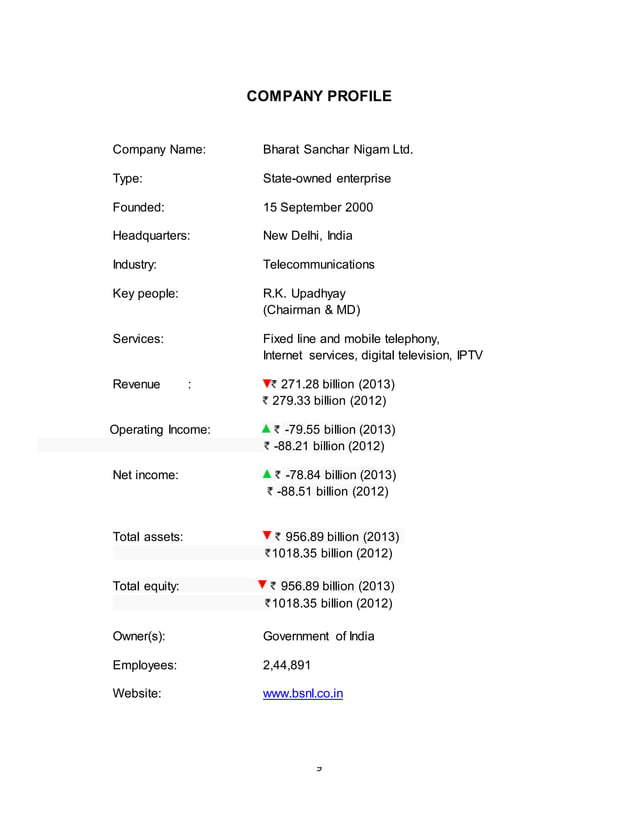 BSNL Training Report | DOCX