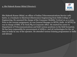 Prersentation on Board of Directors of BSNL | PPTX