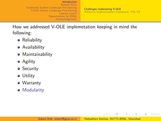 Managed IT Systems Infrastructure for V-OLE | PPT