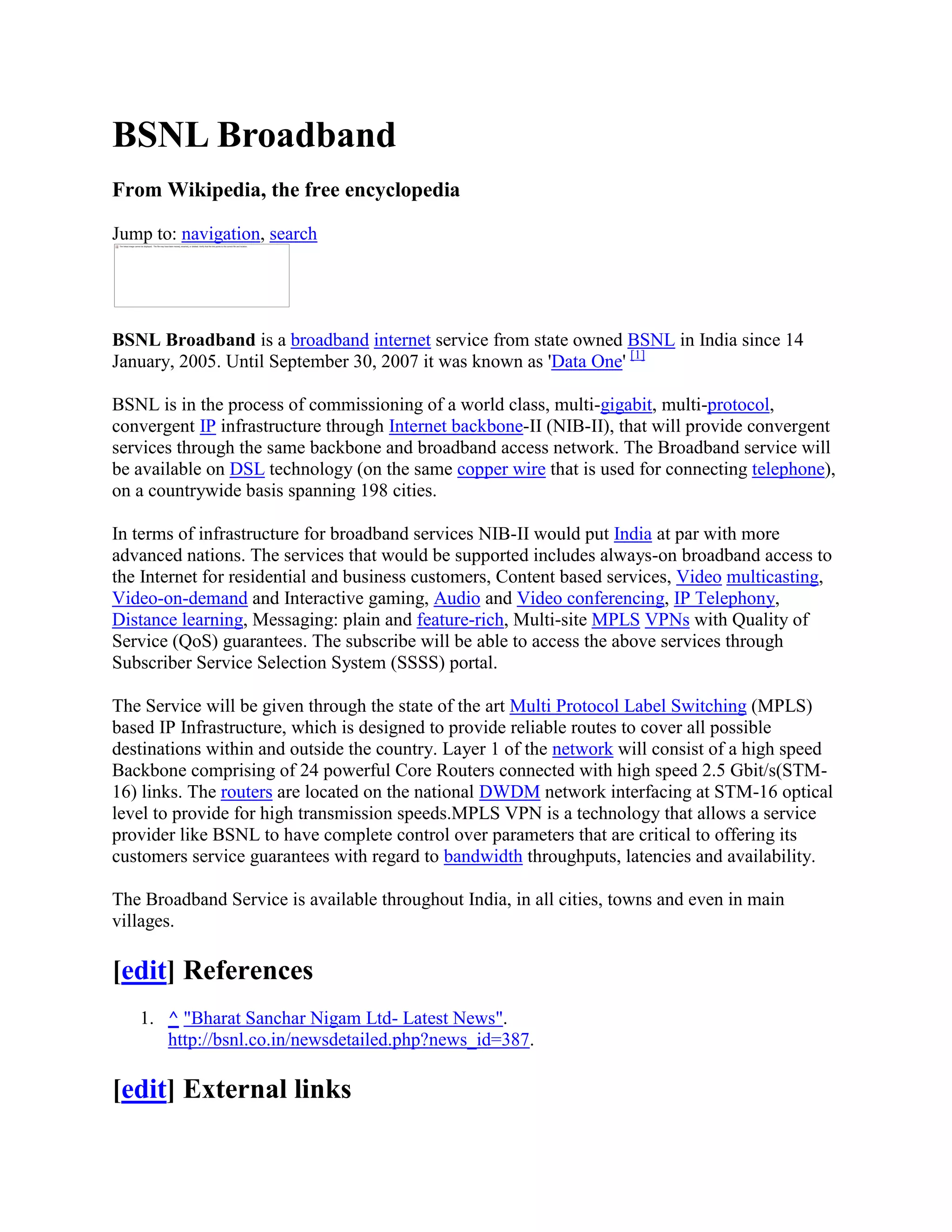 Bsnl Broadband | DOCX