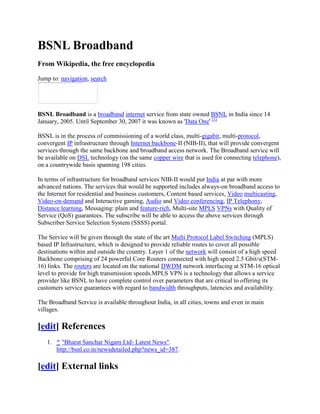 Bsnl Broadband | PDF