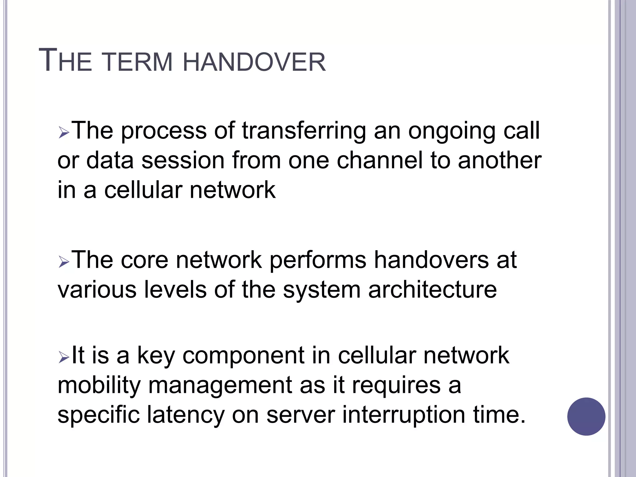 Handover in Telecom | PPSX