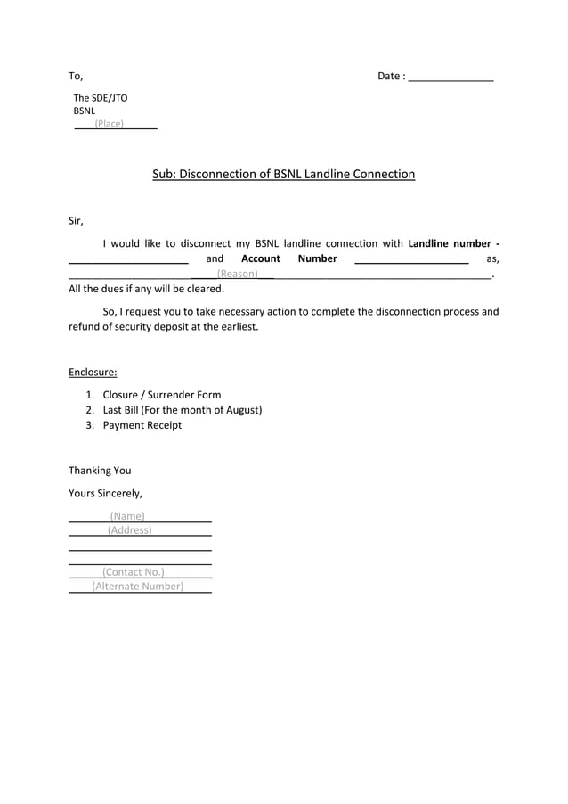 BSNL Landline Disconnection Letter PDF bsnl-landline-disconnection-letter-pdf