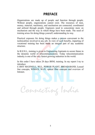Summer Training Report of BSNL | DOC