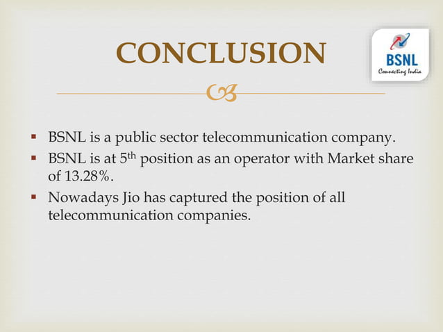BSNL ppt by Hrutik Jadhav | PPT