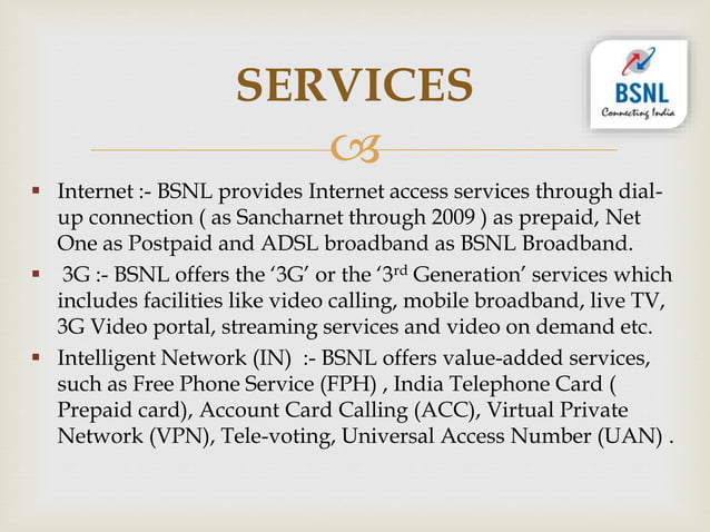 BSNL ppt by Hrutik Jadhav | PPT