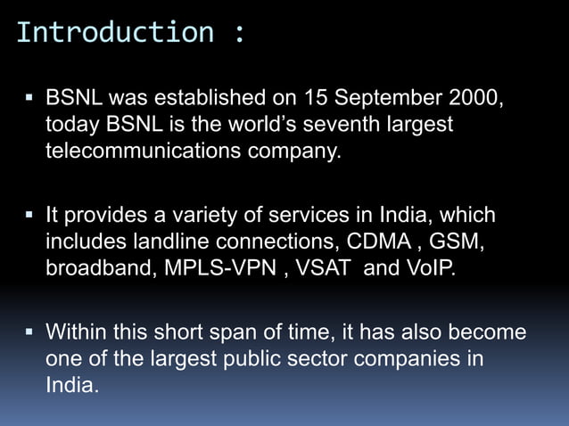 BSNL Industrial Training | PPTX