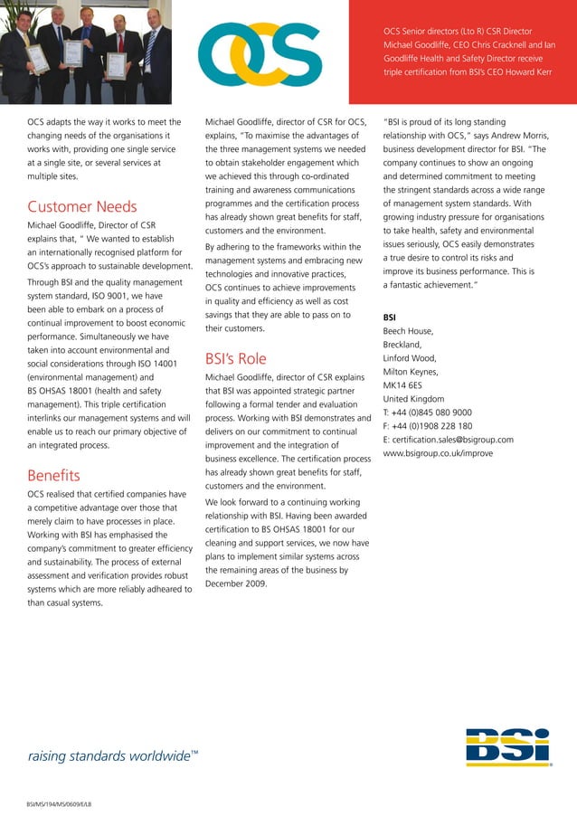 OCS | PDF | Green Solutions | Business