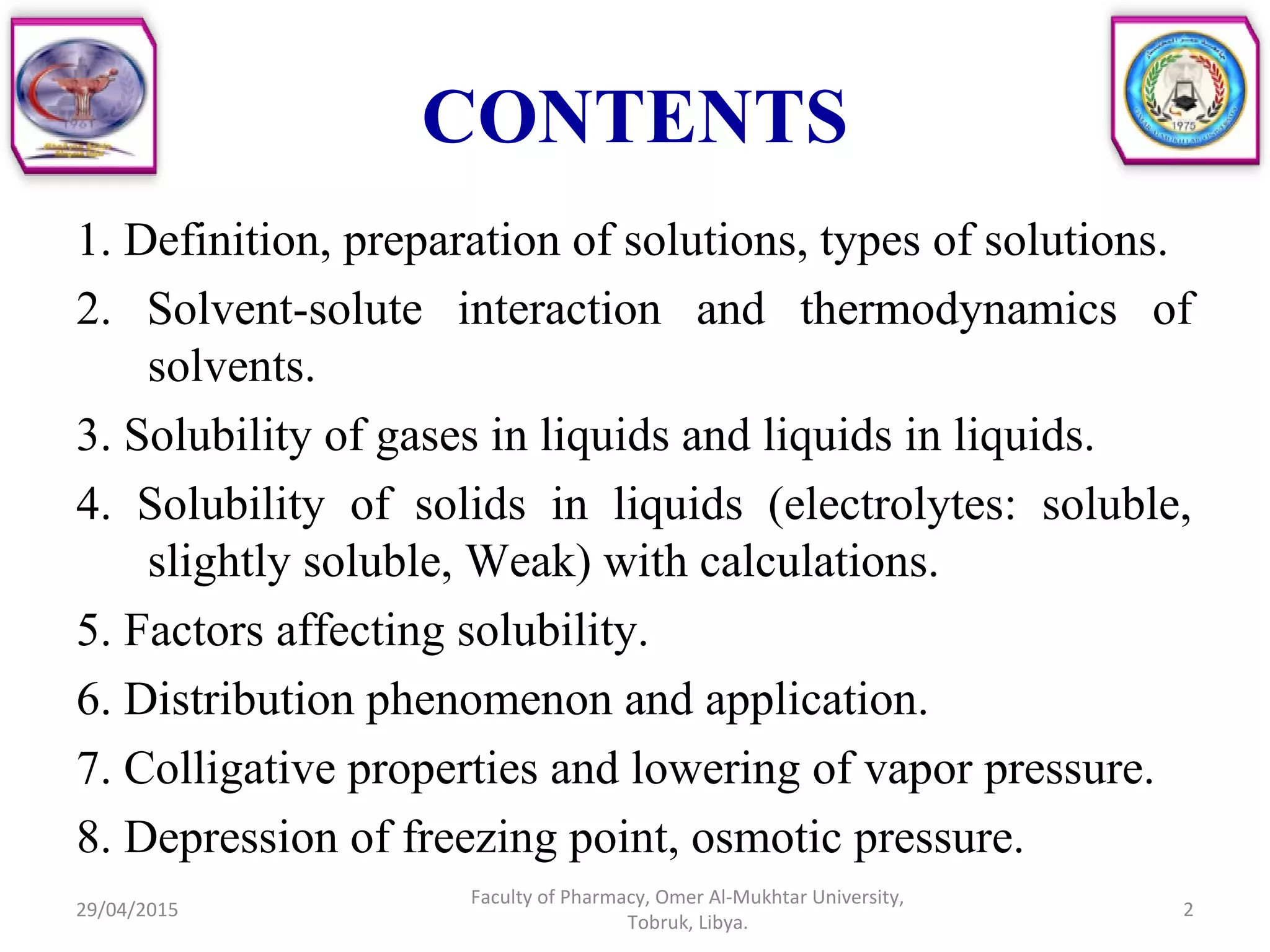Solutions and their properties | PPT