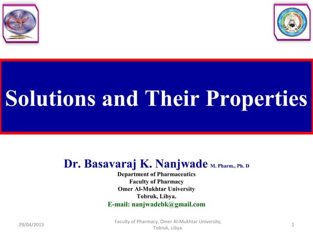 Solutions and their properties | PPT | Chemistry | Science