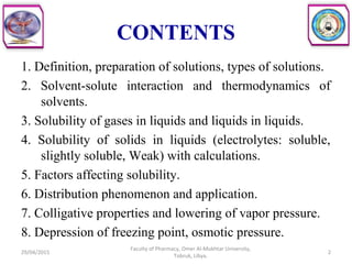 Solutions and their properties | PPT