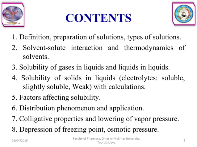 Solutions and their properties | PPT | Chemistry | Science