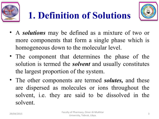Solutions and their properties | PPT | Chemistry | Science