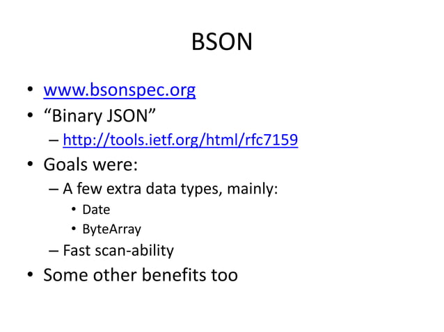 Using BSON Beyond MongoDB | PPTX | Databases | Computer Software and ...