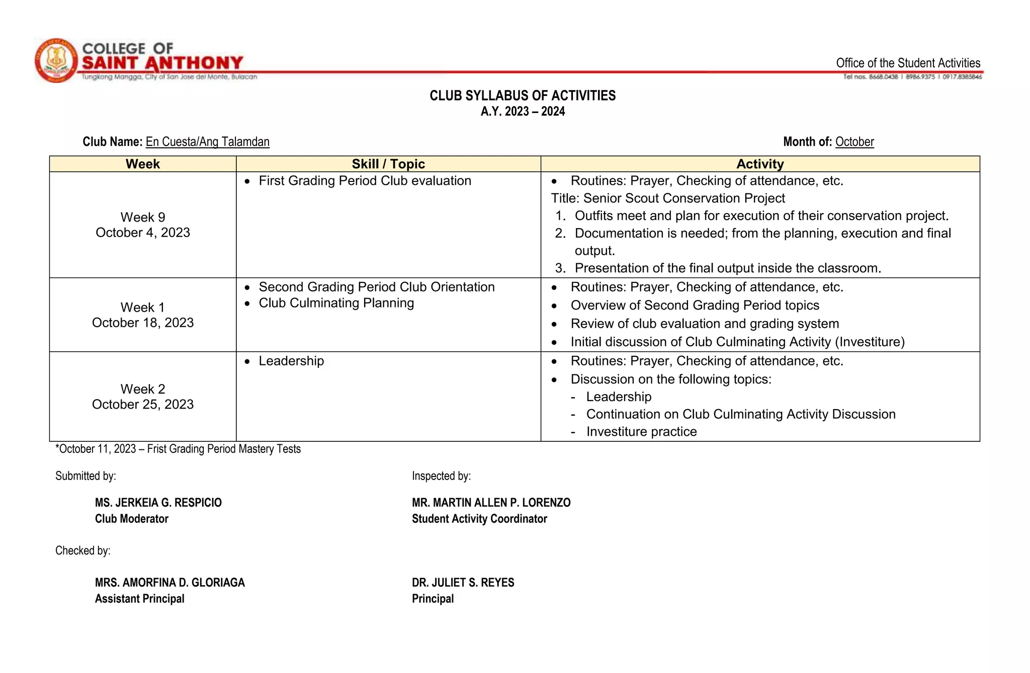 BSP-1Q-club syllabus.doc
