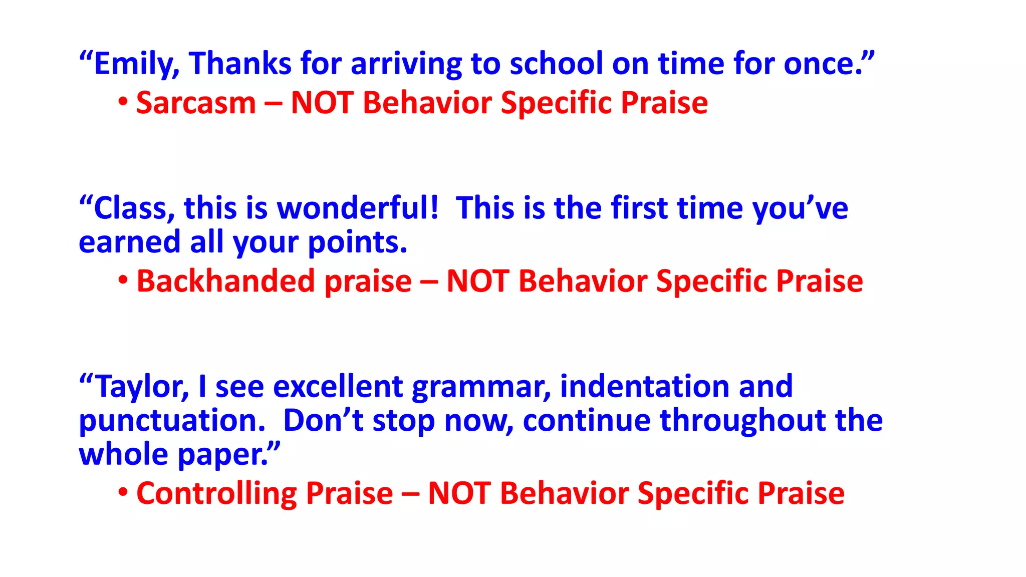 Ci3T: Behavior Specific Praise | PPTX