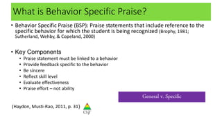 Ci3T: Behavior Specific Praise | PPTX