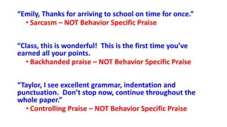 Ci3T: Behavior Specific Praise | PPTX