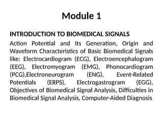 INTRODUCTION TO BIOMEDICAL SIGNALS in BSP | PPTX
