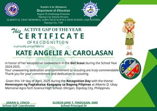 BSP AND GSP AWARD For students tempalate | PPTX