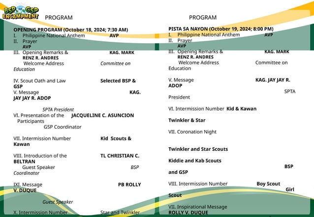 BSP AND GSP PROGRAM divisoria INVITATION | PPTX