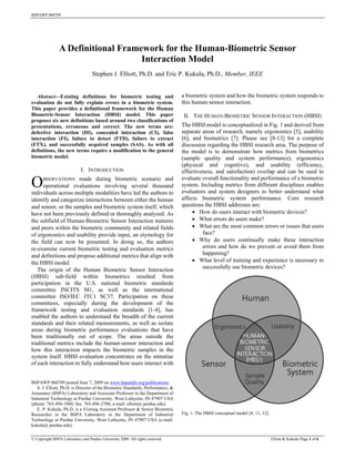 (2009) A Definitional Framework for the Human-Biometric Sensor Interaction Model | PDF
