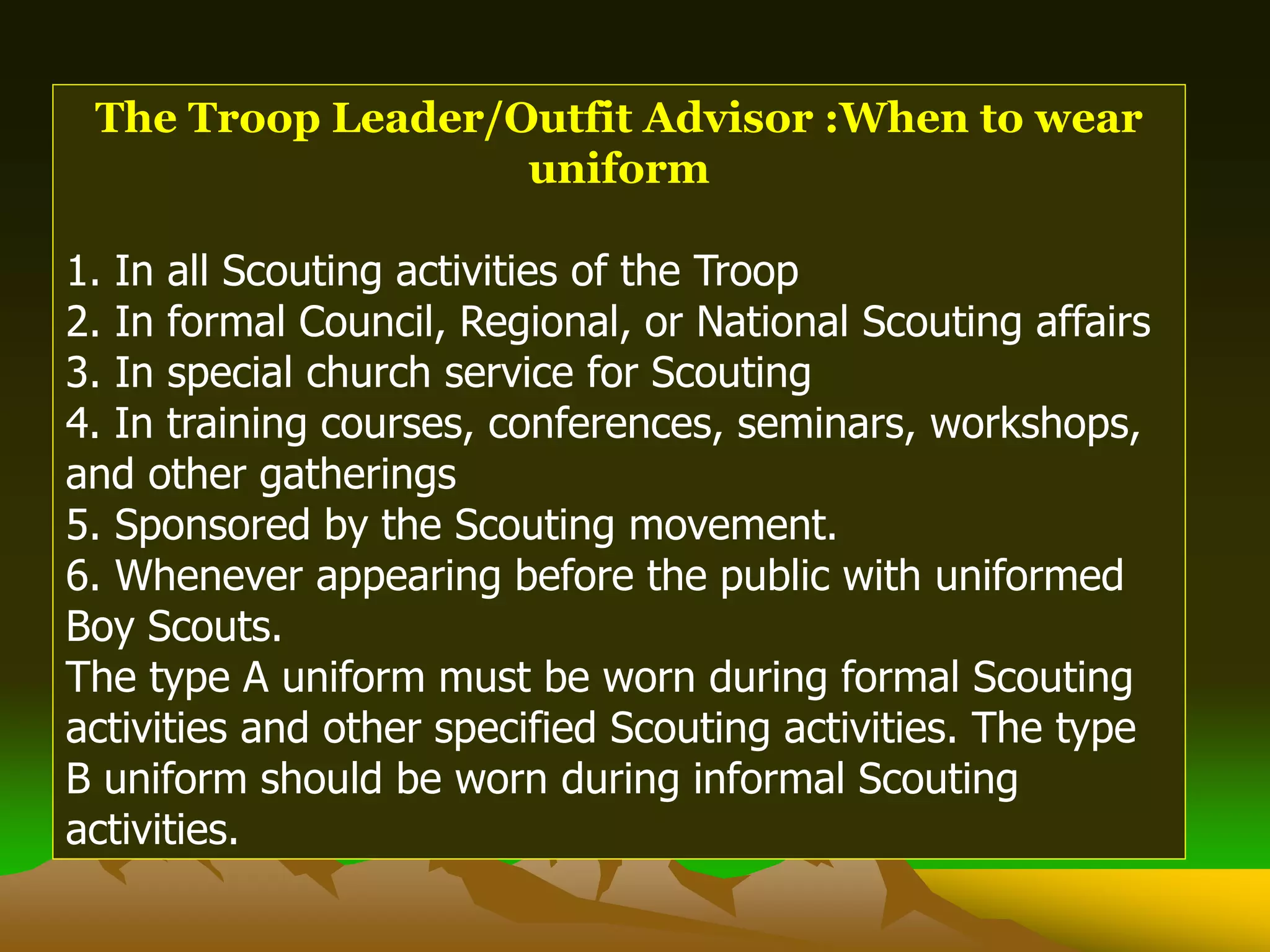 BSP Basic Training Course Troop-Outfit.ppt