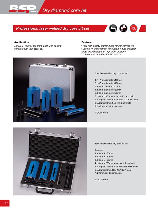 Diamond core bit set catalog from diamond core bit manufacturer ...