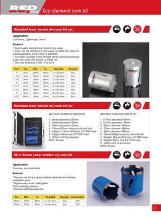 Diamond core bit set catalog from diamond core bit manufacturer ...