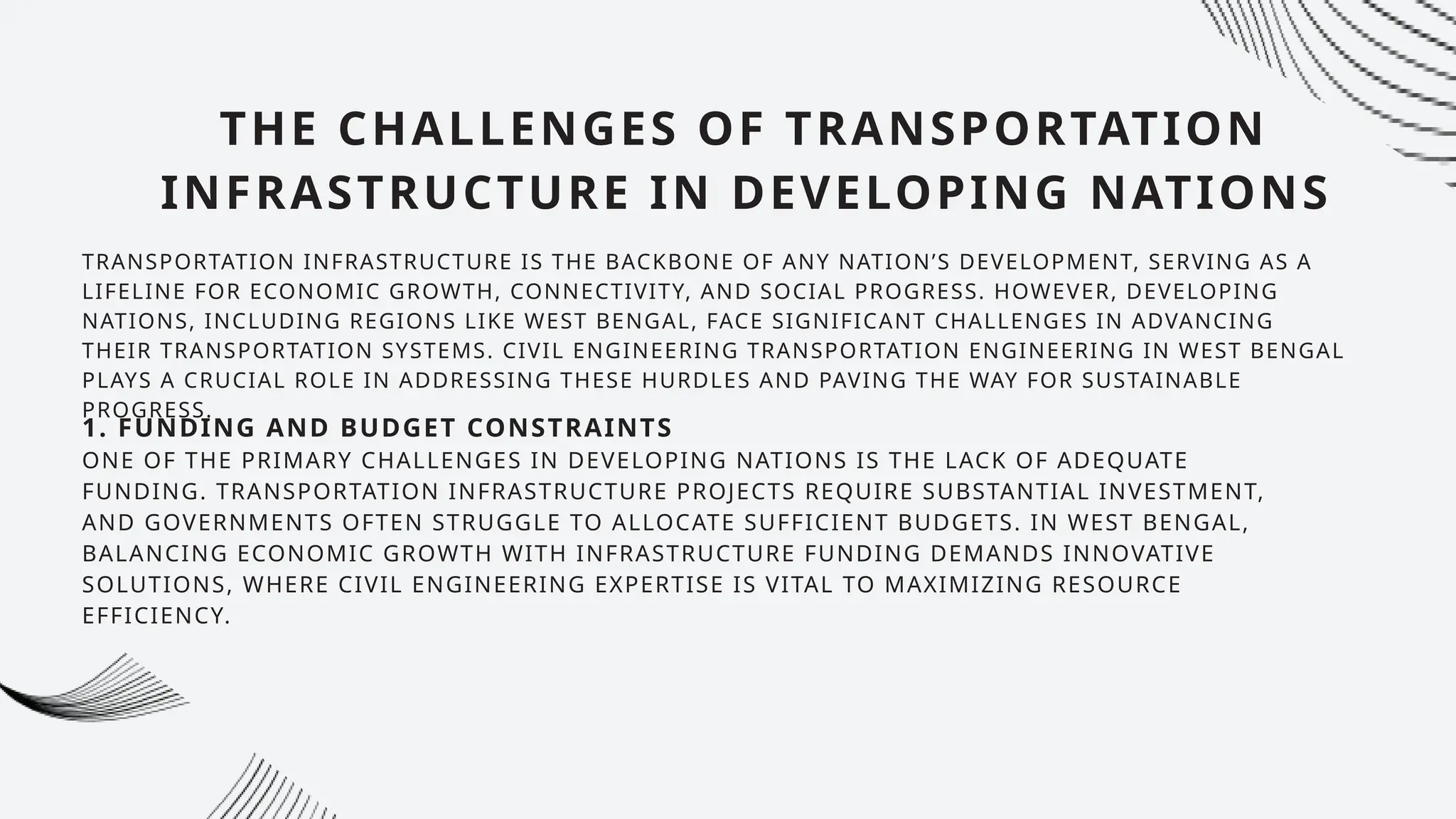 The Challenges of Transportation Infrastructure in Developing Nations | PPT