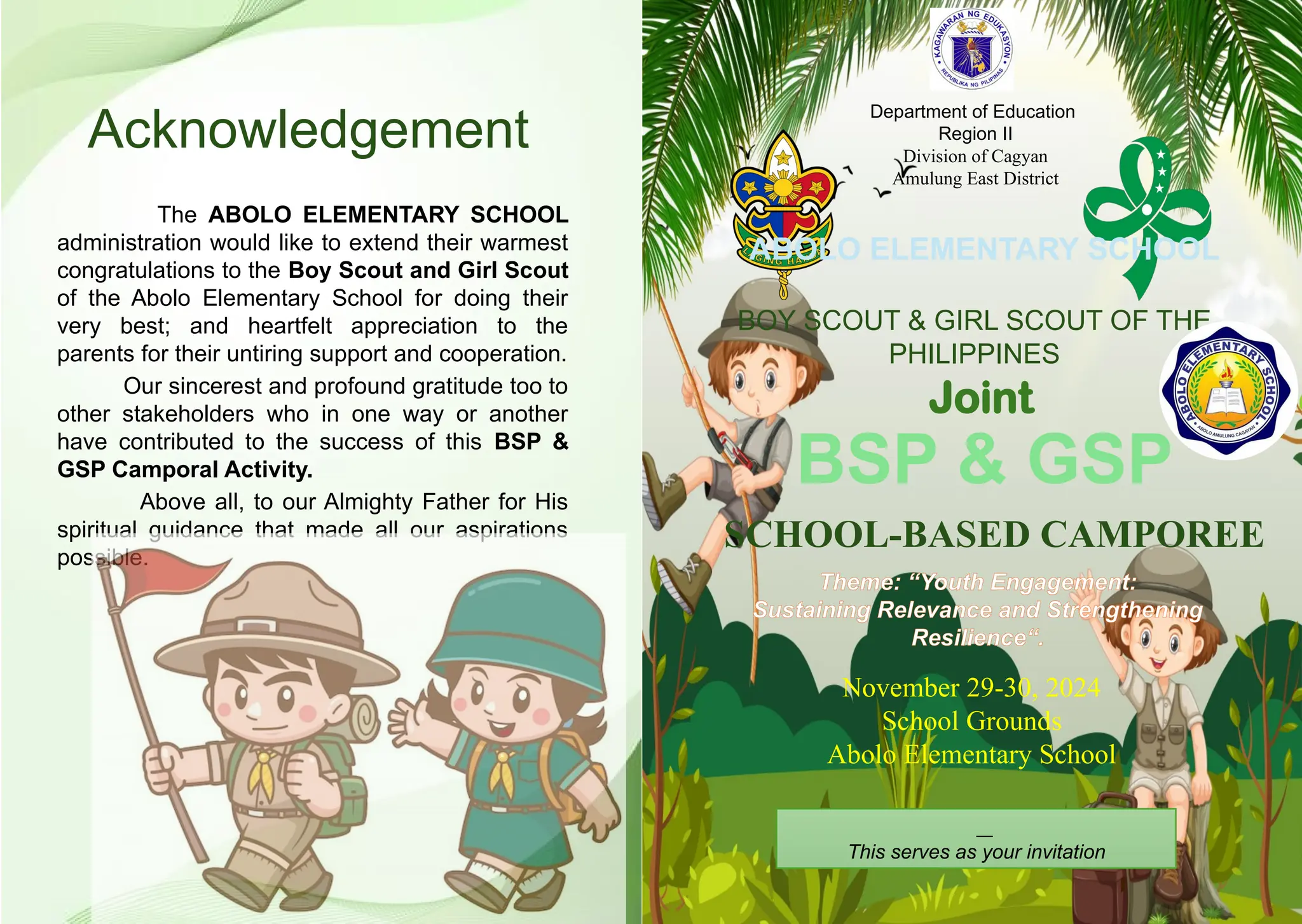 BOY SCOUT OF THE PHILIPPINES SCHOOL BASED CAMPING INVITATION | PPTX