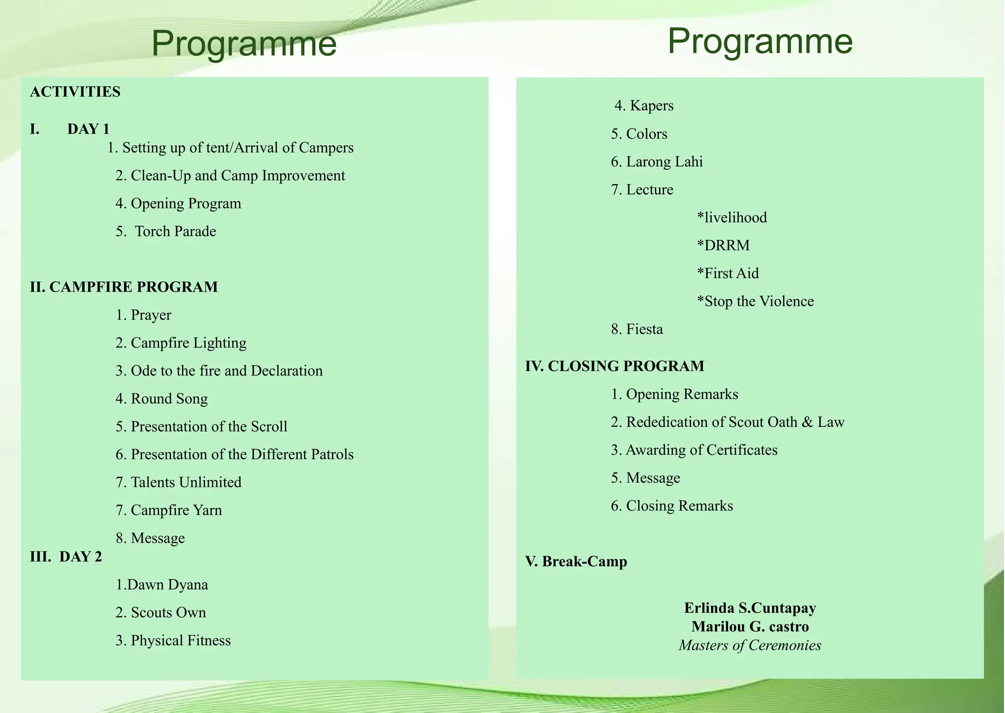 BOY SCOUT OF THE PHILIPPINES SCHOOL BASED CAMPING INVITATION | PPTX