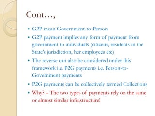 Facilitating G2P payments – a real life recount. | PPT