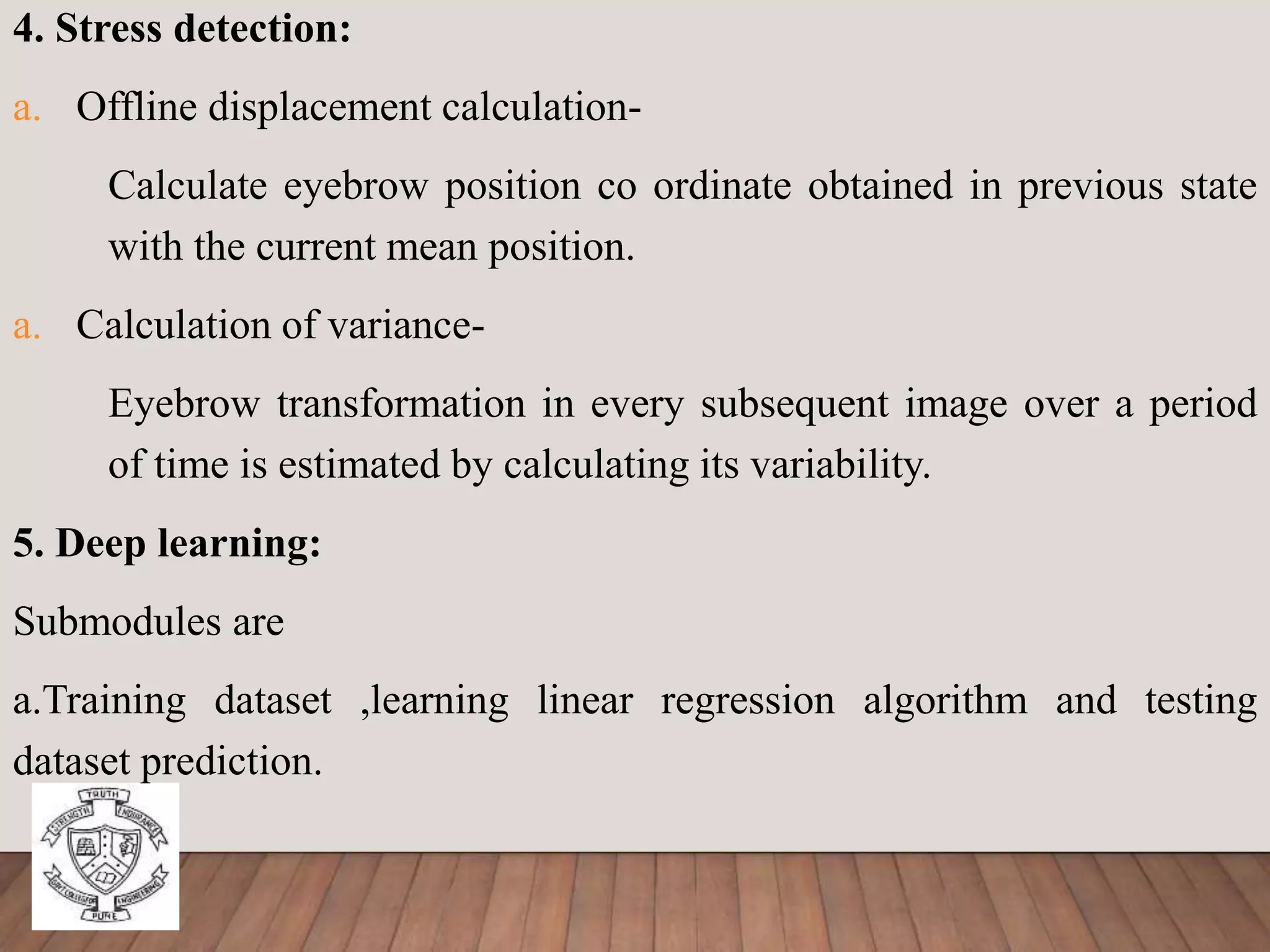 Stress detection using Image processing | PPTX