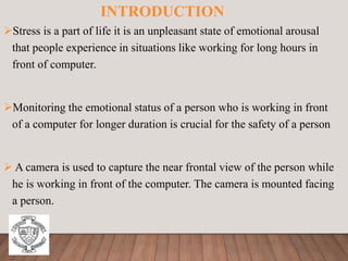 Stress detection using Image processing | PPTX