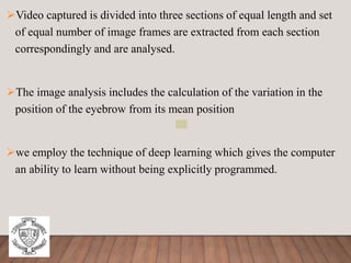 Stress detection using Image processing | PPTX
